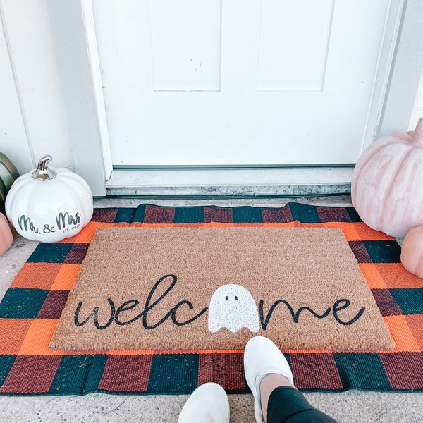 Halloween Doormat, Double Doormat, Ghost Welcome Mat, Halloween Decor ...
