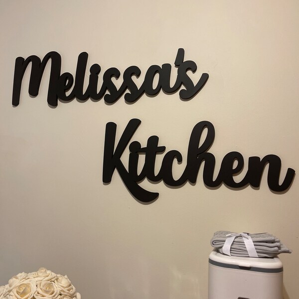 Custom Kitchen Sign. Personalized Kitchen Sign. Wood Word Cutouts ...
