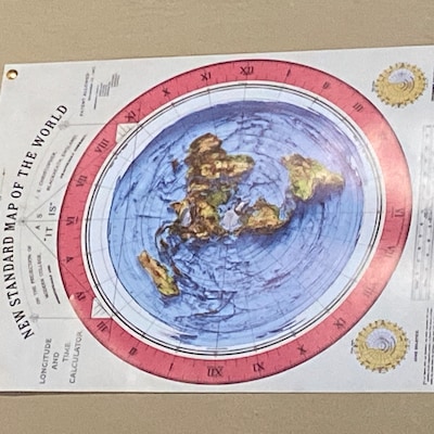 Flat Earth Gleason Map RESTORED EDITION Old Map, Large Map, Antique ...