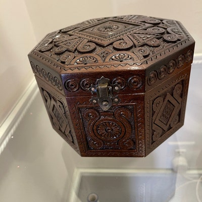 Large Jewelry Case, Wood Jewelry Box, сarved Wood Coffer, Jewelry Box ...