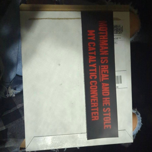 Funny Bumper Sticker "mothman is REAL and He Stole My Catalytic ...