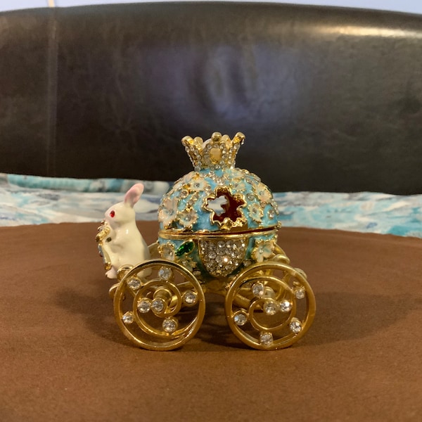 Bejeweled Enameled Animal Trinket Box/figurine With Rhinestones-cute ...