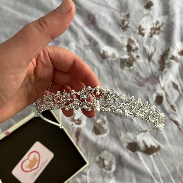 Blue Crystal Tiara, Emerald Tiara, Wedding Tiara, Crystal Crown ...