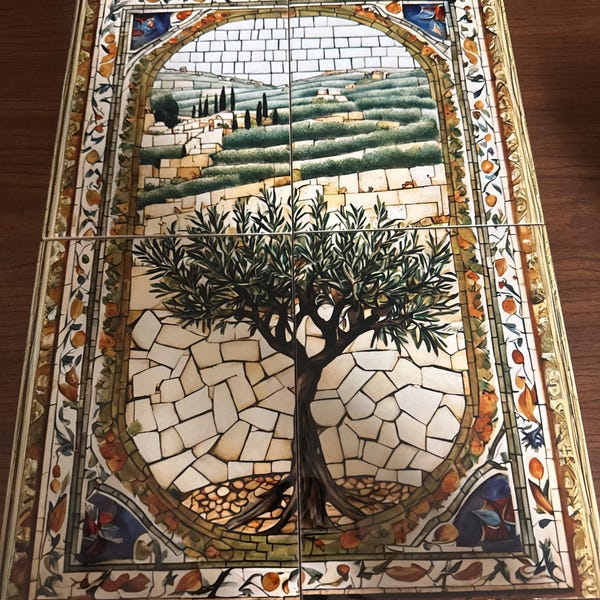 Palestinian Anemon Flower Mosaic Art Ceramic Tile, Free Palestine ...