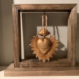 Sacred Heart Milagro Heart Antique Gold Heart Box Catholic - Etsy