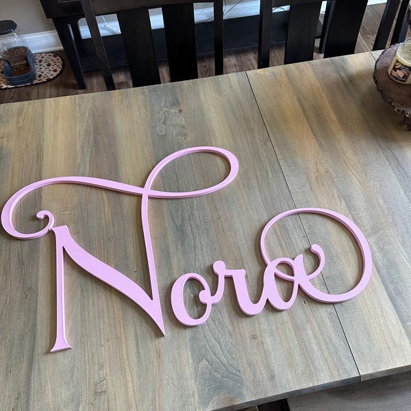 Decorative Elegant Wooden Name Wall Hanging Letters Everly Name Nursery ...