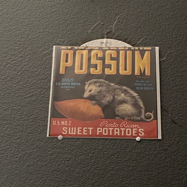 Original Vintage Yam Crate Label 1950s Possum Opossum Leonville ...