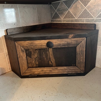 Small Corner Hutch, Solid Wood Corner Cabinet, Primitive Corner Hutch ...