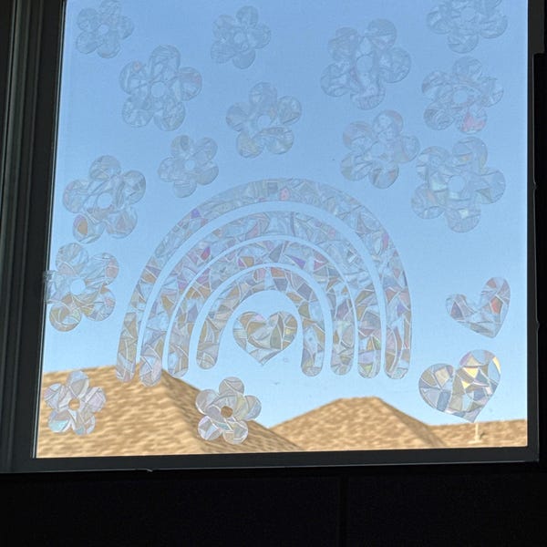 Sun and Clouds Window Suncatcher Decal Set - Colorful Nursery Wall Art ...