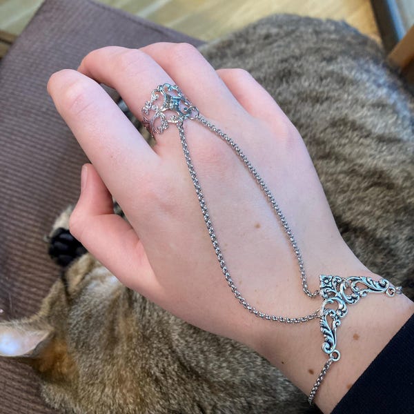 Full Hand Claws ophelia Gothic Jewelry Gift Finger Claw Goth Galentines ...