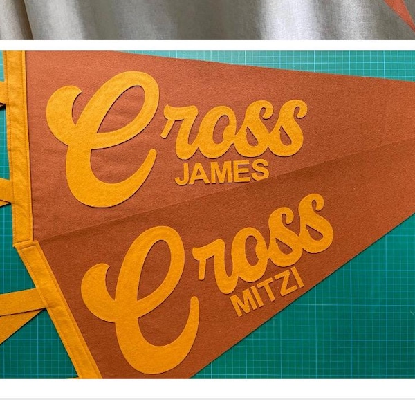 Felt Name Pennant, Custom Name Wool Pennant Flags, Triangle ...