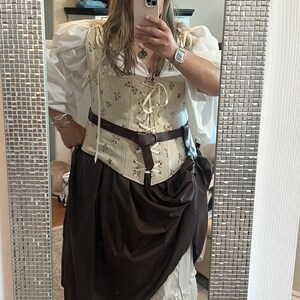 Antique Tan Under Bust Victorian Renaissance Medieval Women's Waistcoat ...