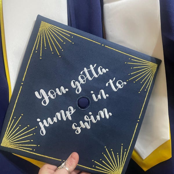 Custom Embroidered Graduation Cap Topper | Personalized Grad Cap ...