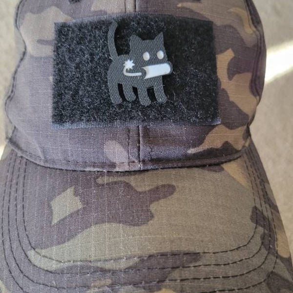 Bomb Cat Tactical Patch Black and White Small - Etsy