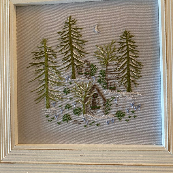 Snowy Night - Embroidery Art Kit, Art Gift Diy, Creative Diy, Craft Kit ...
