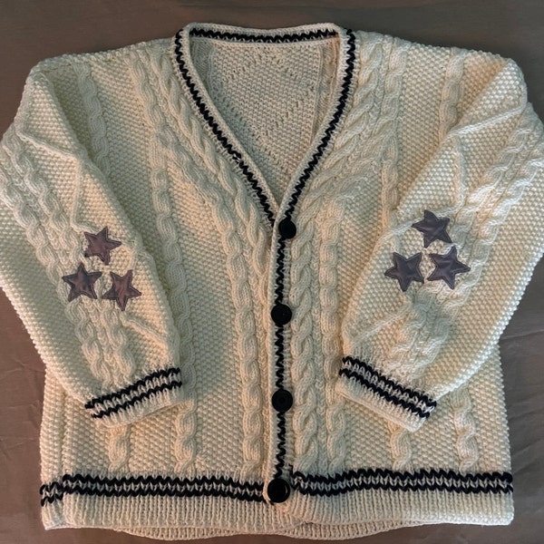 Star Cardigan Sweater | Pink Lover Folklore Handmade Knit Jacket ...