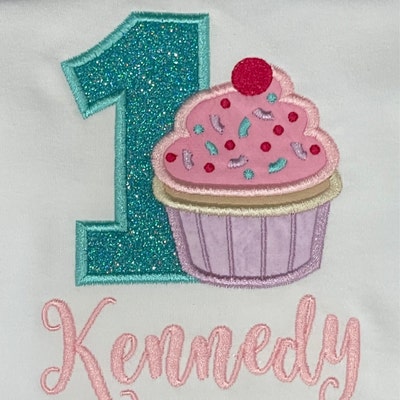 1st Birthday Applique Design / Cupcake Applique Embroidery Design ...