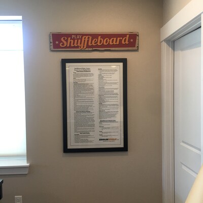 Shuffleboard Sign, Wood Shuffleboard Sign, Old Shuffleboard Sign, Game ...