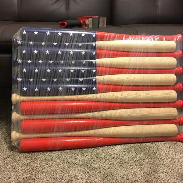 Wood Baseball Bat American Flag Made With 30 Inch Bats - Etsy