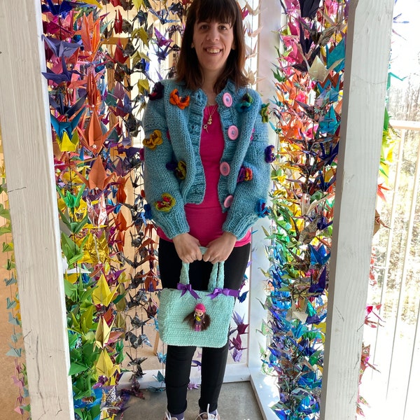 Knit Colorful Clown Cardigan, Clowncore Jacket, Clown Cardigan With ...