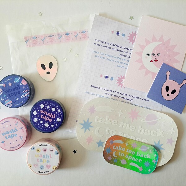 Stellar Silver Washi Tape - Masking Tape - Galaxy - Space - Moon ...