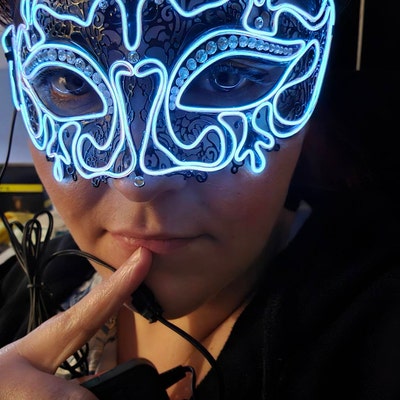 The Fox Custom Hand Made Neon EL Wire Mask,outfit,masquerade,edc,rave ...