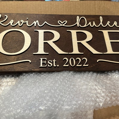 3D Custom Wooden Sign Personalized Wedding Gift Wedding Present 3D Last ...