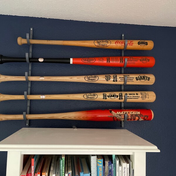 7bat Wood - Baseball Bat Display Rack W/ Multiple Shelves- Premium Pine ...