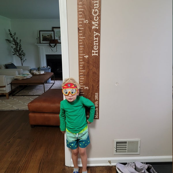 Personalize Wooden Kids Growth Height Chart Ruler for Boys and Girls ...