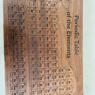 Periodic Table Cutting Board. Periodic Table Engraved on Maple, Walnut ...