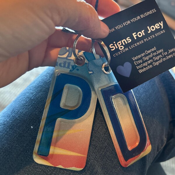 Keychain-keychains-license Plate Key Chain-letters-initials-gift-custom ...