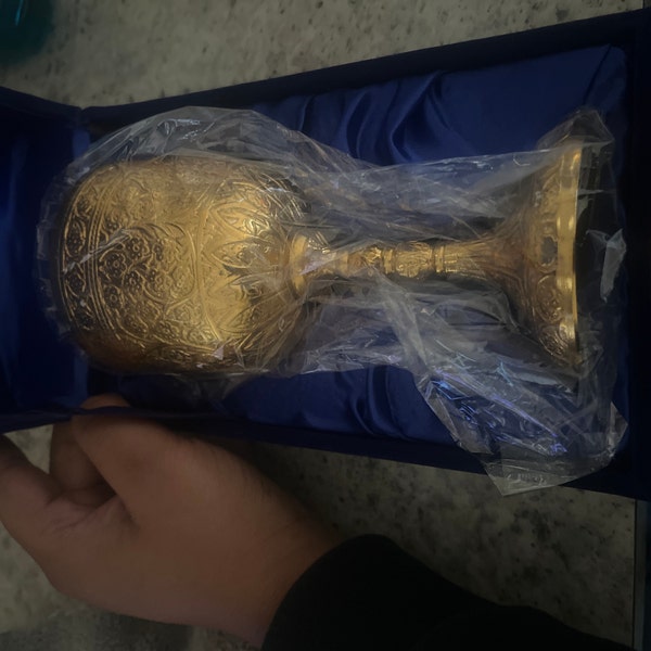 Handmade Brass Goblet for Communion Gold Chalice Cup Arthur King ...