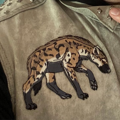 Walking Spotted Hyena Crocuta Crocuta Iron on Patch - Etsy