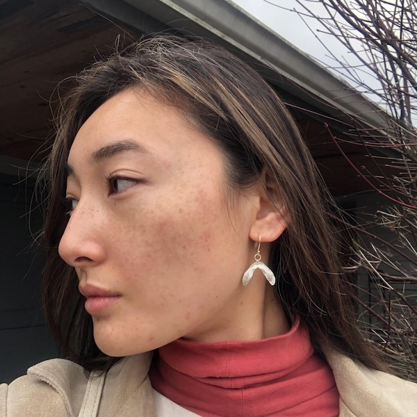 Silver Oak Leaf Earrings, Real Silver Leaf, Silver Drops, Recycled ...