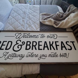 Welcome to Our Bed and Breakfast Guest Room Sign Framed Canvas Sign ...