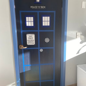 Police Box Windows 3d Printed Blue and White 7.25x9.5 - Etsy