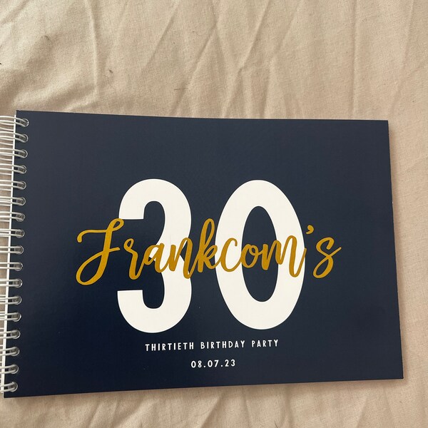 Personalised Birthday Guestbook | Birthday Guest Book | 30th 40th 50th ...