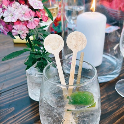 Signature Dog Drink Stir Stick, I Do Too Wood Engraved Cocktail Sticks ...