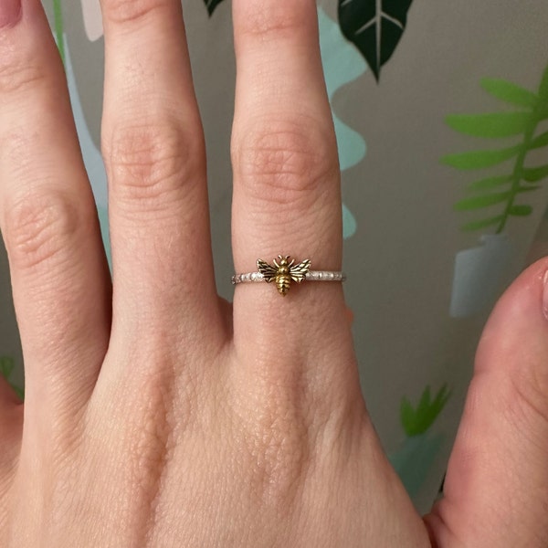 Dainty Bee Ring, Handmade in USA, 925 Sterling Silver, Honey Bee - Etsy