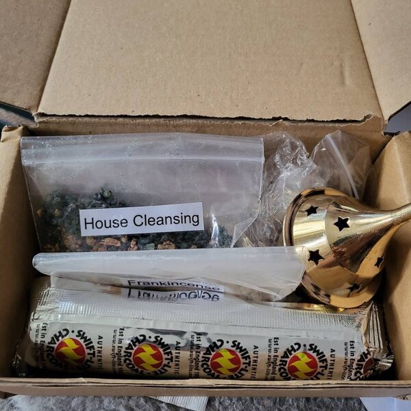 The Complete Incense Resin Set - 4 Resins, Charcoal Discs, Brass Burner ...