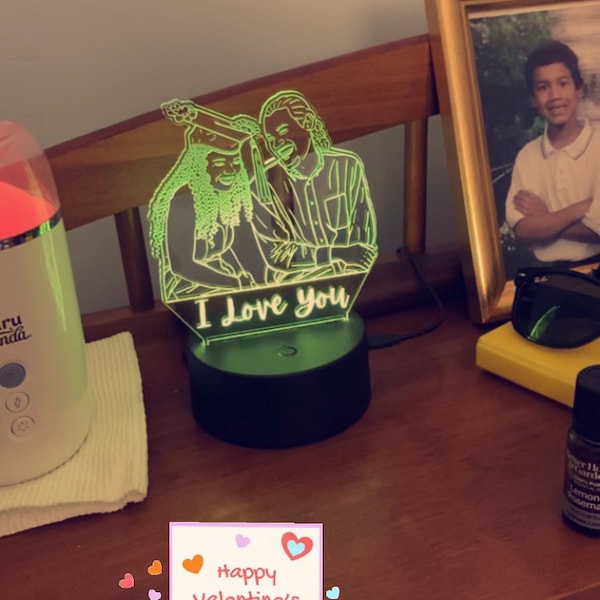 Custom LED Acrylic Light | LED Sign | LED Lamp | Drawing From Photo - Etsy