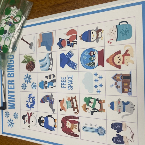 Winter Bingo, 30 Printable Winter Bingo Cards, Winter Activity for Kids ...