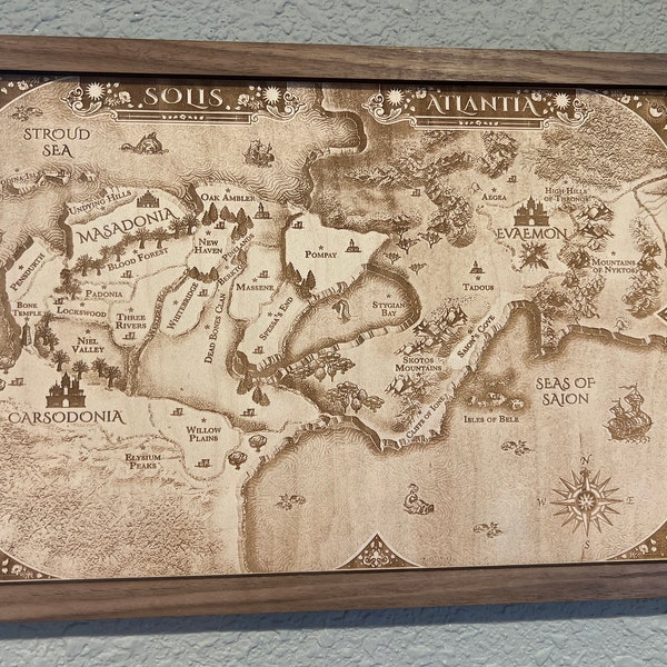 Outlander Map, Wood Engraved Map of Scotland From the World of the ...