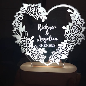 Garden and Floral LED Photo Frame Lamp Personalized Light-up Name Sign ...