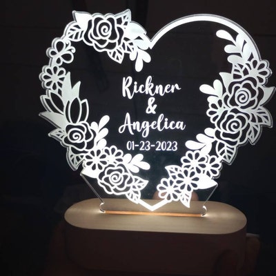 Custom Heart Led Light Personalized Valentines Gift Light up Sign Logo ...