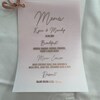 Personalised Wedding Menu Card With Guest Name Tag & Chiffon Ribbon ...