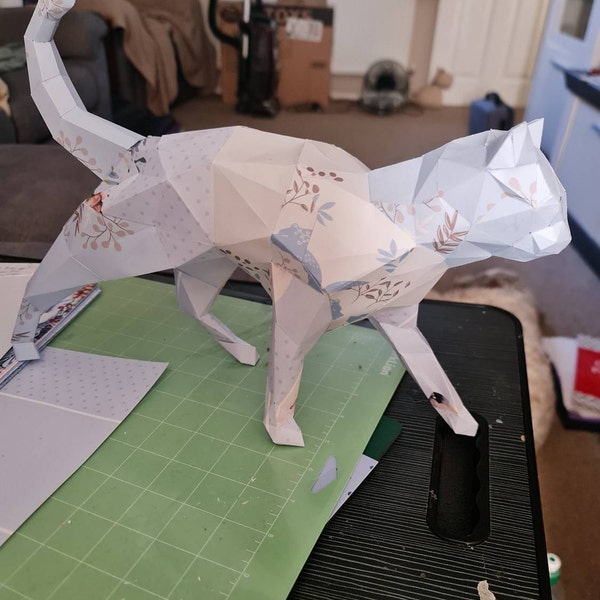 Walking Cat Model Low Poly Paper Model Template, Halloween, Paper Craft ...