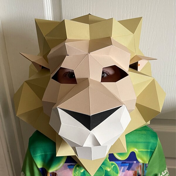 Lion Mask Papercraft | DIY Paper Mask, 3D SVG, Silhouette Studio, PDF ...