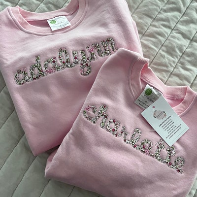 Girls Embroidered Monogrammed Sweatshirt, Personalized Sweatshirt for ...
