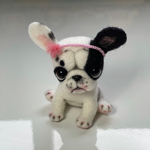 Lying Pug Puppy. Little Felt Dog. Sweet Animal. Cute Needle Felted Toy ...